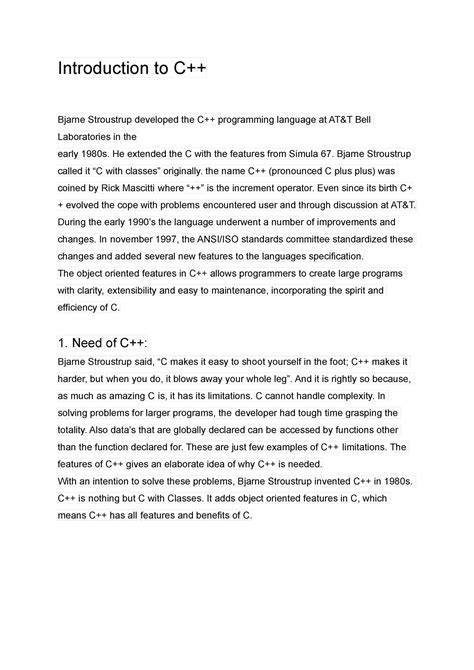 Introduction To C Introduction To C Bjarne Stroustrup Developed The