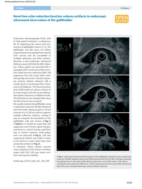 Pdf Novel Low Echo Reduction Function Reduces Artifacts In Endoscopic Ultrasound Observation