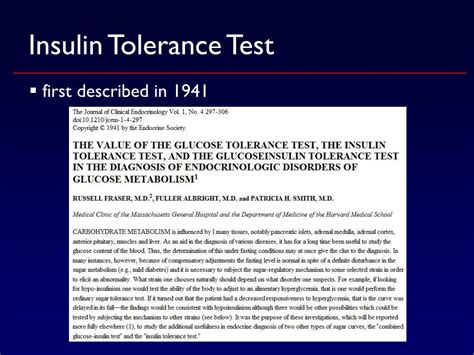 Insulin Tolerance Test