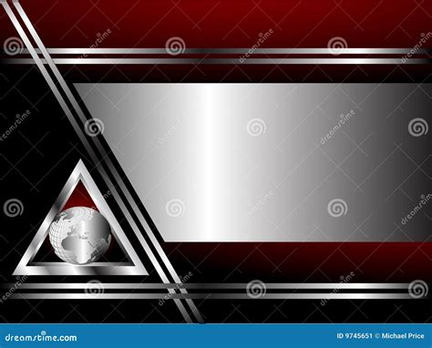 A Deep Red And Silver Business Cardtemplate Stock Vector Illustration Of Pattern Business