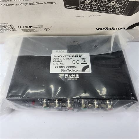 Startech ST123HDA 3 Port Component Video Splitter With Digital Audio New Open Box Max Marine