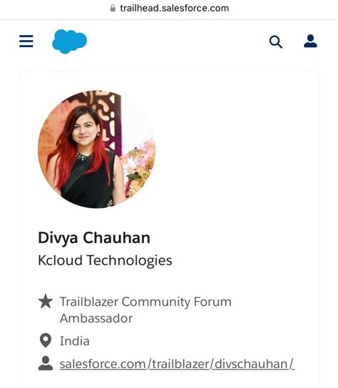 Divya Divs Chauhan On Linkedin Trailblazer Salesforce Trailhead