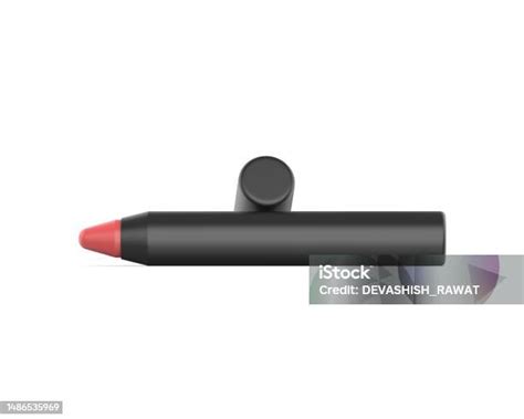 브랜딩 및 모형 템플릿을 위한 블랙 립 컬러 크레용 3d 렌더링 일러스트레이션 0명에 대한 스톡 사진 및 기타 이미지 0명 검은색 공란 Istock