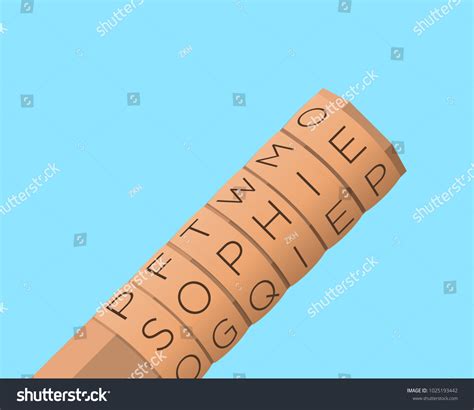 Scytale Transposition Cipher Retro Icon Stock Vector Royalty Free