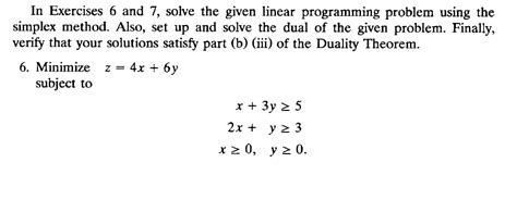 Solved In Exercises 6 And 7 Solve The Given Linear Chegg Com