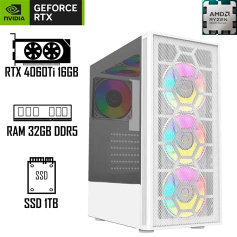 Pc Gamer Ryzen 7 8700g 32gb Ram Ddr5 Ssd 1tb 4060ti 16gb Amd Walmart