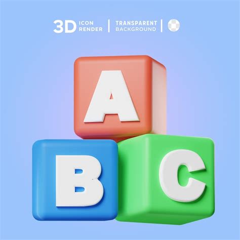 Premium Psd Abc Block 3d Illustration Rendering