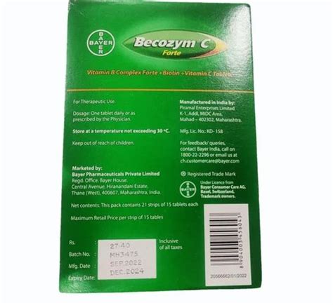Becozym C Forte Tablet At Rs 274box Vitamin C Tablets And Capsules In