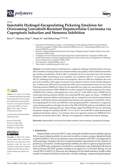 Pdf Injectable Hydrogel Encapsulating Pickering Emulsion For