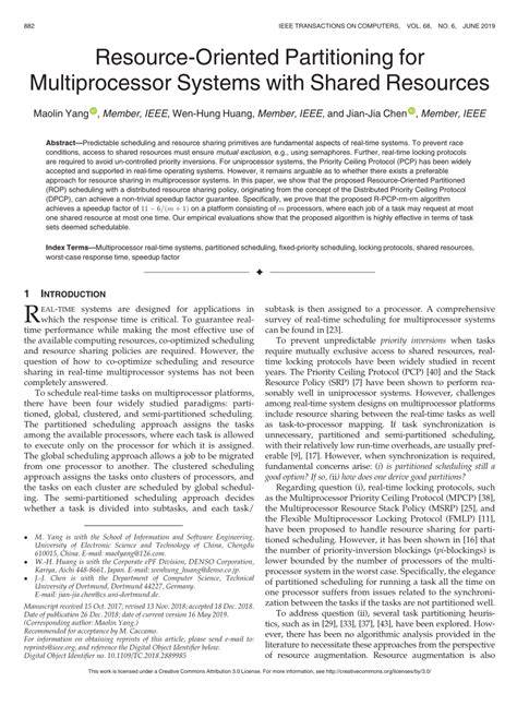 Pdf Resource Oriented Partitioning For Multiprocessor Systems With