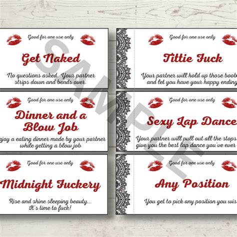 Sex Coupons For Her Etsy