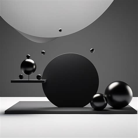 Premium Ai Image Floating Spheres 3d Rendering Empty Space For Product Show