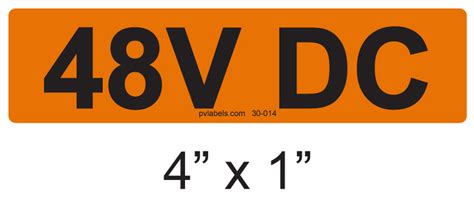 30 014 Solar Label 48v Dc Pv Labels