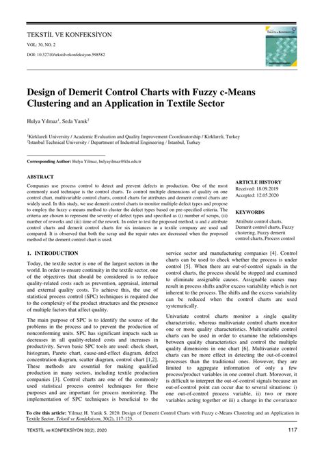 Pdf Design Of Demerit Control Charts With Fuzzy C Means Clustering