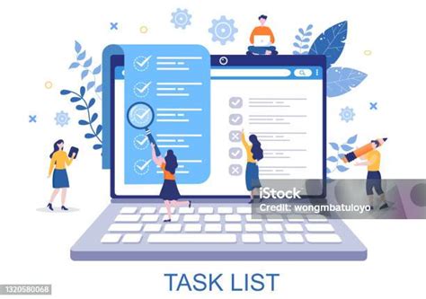작업 목록 벡터 일러스트레이션을 수행하려면 시간 관리 작업 계획 또는 일일 목표 구성을 나열합니다 방문 페이지 템플릿 가입서에
