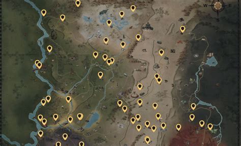 A Map Shows Power Armor Locations In Fallout 76 Fizx