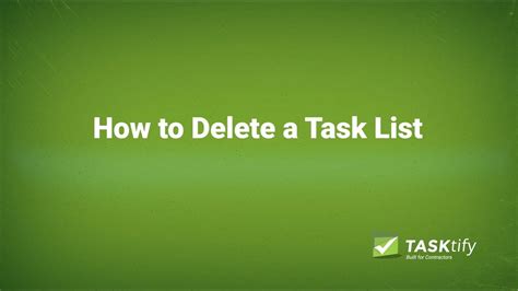 How To Delete A Task List YouTube