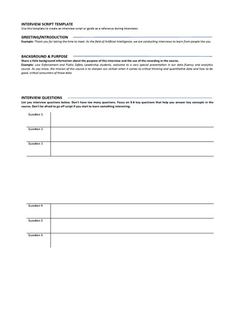 Interview Transcript Template Pdf