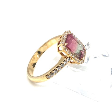 Tourmaline And Diamond Ring 18k Yellow Gold For Sale At 1stdibs