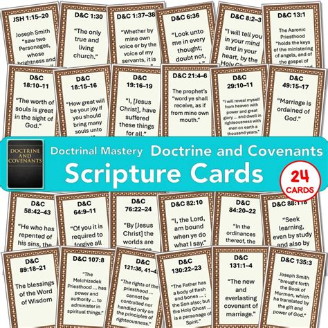 Lds Doctrine And Covenants Seminary Doctrinal Mastery Scripture Passages And Key Phrases 3x2