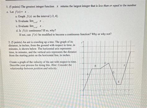 solved 1 5 points the greatest integer function x returns