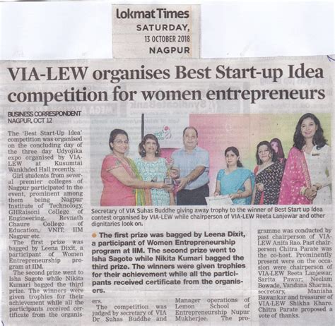 Drmadhavi Khode Inaugurates Via Lews Udyojika Vidarbha Industries