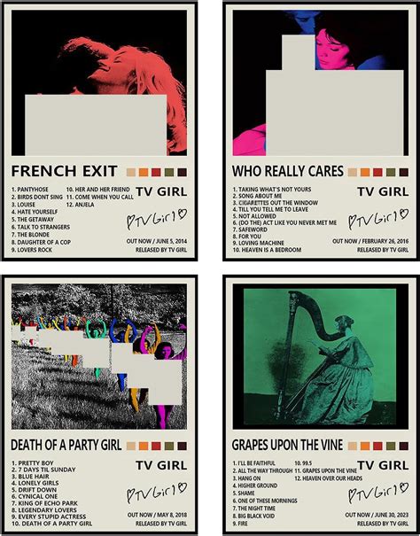 Tv Girl Posters 4 Pcs Album Cover Signed Limited Canvas
