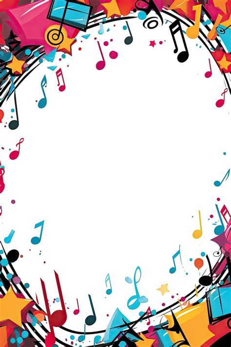 Colorful Music Notes Wallpaper Border