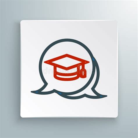 Line Graduation Cap In Speech Bubble Icon Isolated On White Background