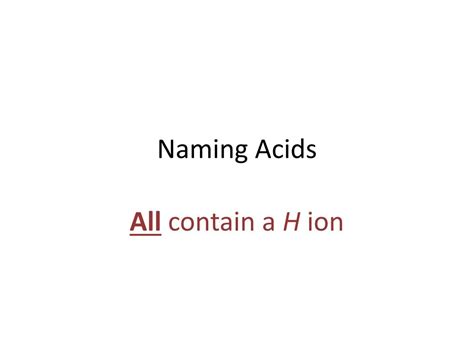 PPT Naming Acids PowerPoint Presentation Free Download ID