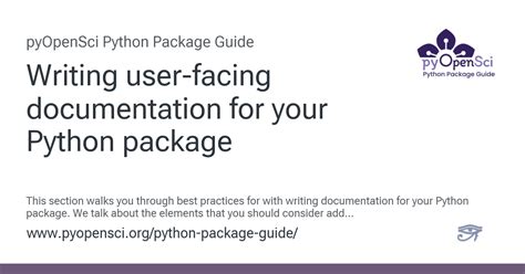 Writing User Facing Documentation For Your Python Package — Python