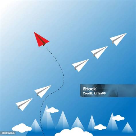 하얀 비행기 리더십 팀워크 개념 빨간 종이 비행기의 벡터입니다 개념에 대한 스톡 벡터 아트 및 기타 이미지 개념 개념과 주제 개성 개념 Istock