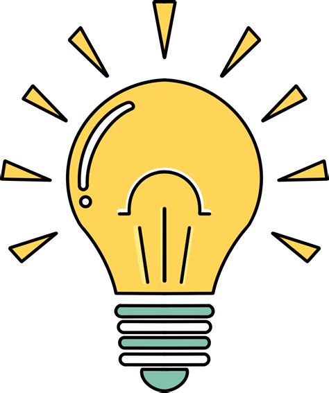 黄色卡通发光灯泡图片