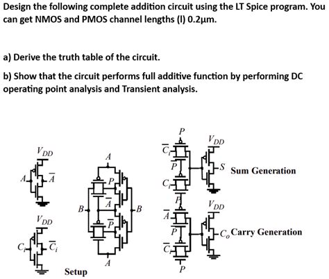 Design The Following Complete Addition Circuit Using The Lt Spice Prog