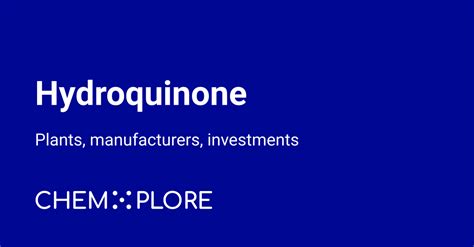 Hydroquinone Plants And Manufacturers News