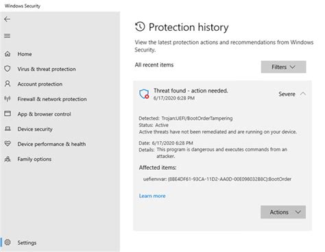 Firmware UEFI Scanning In Defender For Endpoint Microsoft Defender For Endpoint Microsoft