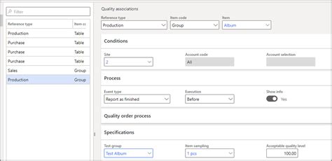Picture7 D365 Quality Associations Form Ellipse Solutions