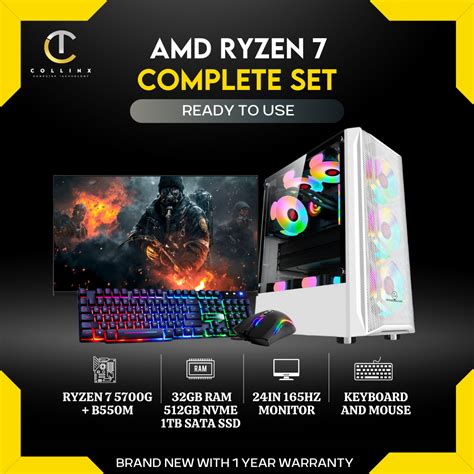 Complete Set Amd Ryzen G Pc Gb Ram Gb Nvme Tb Sata Ssd Radeon Graphics