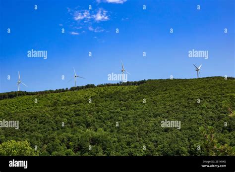 Wind Turbine Wind Farm In French Countryside Sustainable Energy Wind
