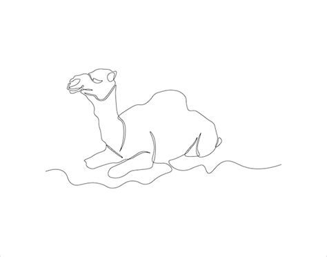 Premium Vector Continuous Line Drawing Of Camel One Line Of Arabian