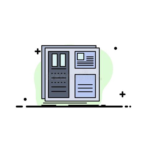 Design Grid Interface Layout Ui Flat Color Icon Vector Stock Vector