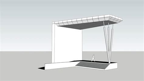 Acp Canopy With Structural Column 3d Model