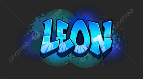 León Graffiti Nombre Diseño Graffiti Ilustración León Vector Png