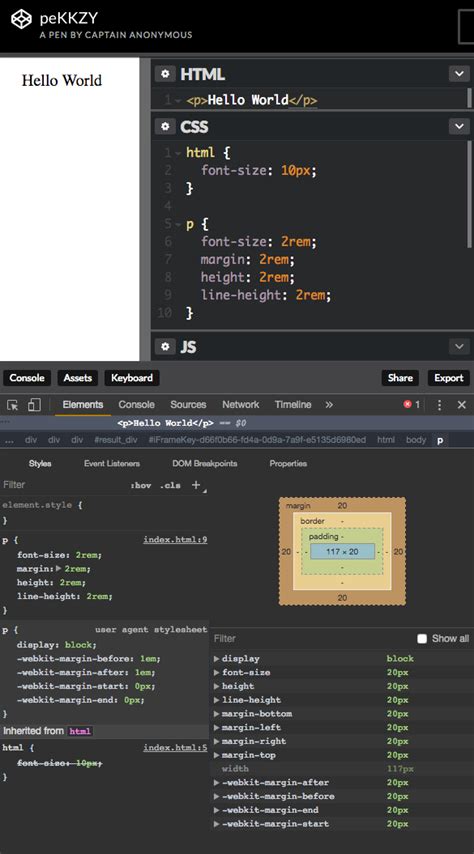 Css Rem Works Fine With Font Size But Does Not Work Fine With Margin If I Set 10px Font Size