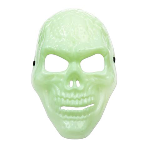 Glow In The Dark Skull Halloween Fancy Dress Face Mask Partyrama