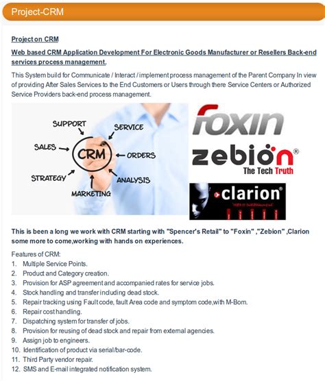 Project On CRM At Best Price In Kolkata By Compcon ID