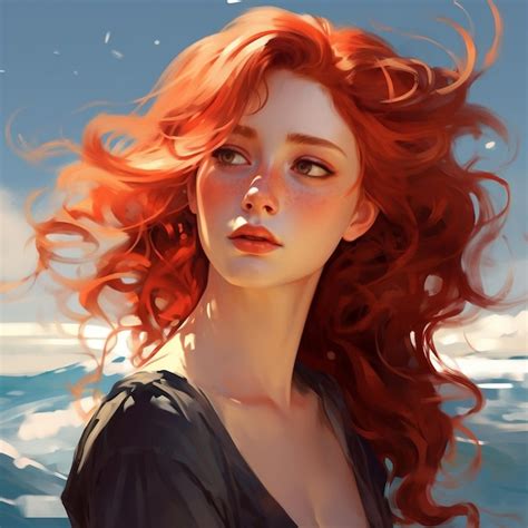 Premium Ai Image Anime Girl With Long Red Hair