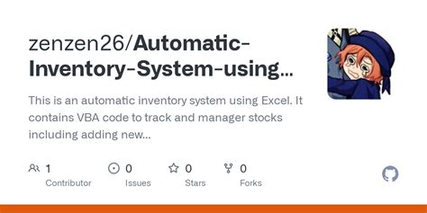Github Zenzen26automatic Inventory System Using Excel This Is An Automatic Inventory System