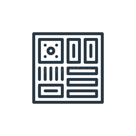 Motherboard Icon Vector From Computer Hardware Concept Thin Line Illustration Of Motherboard