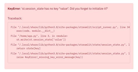 Session State Streamlit Docs
